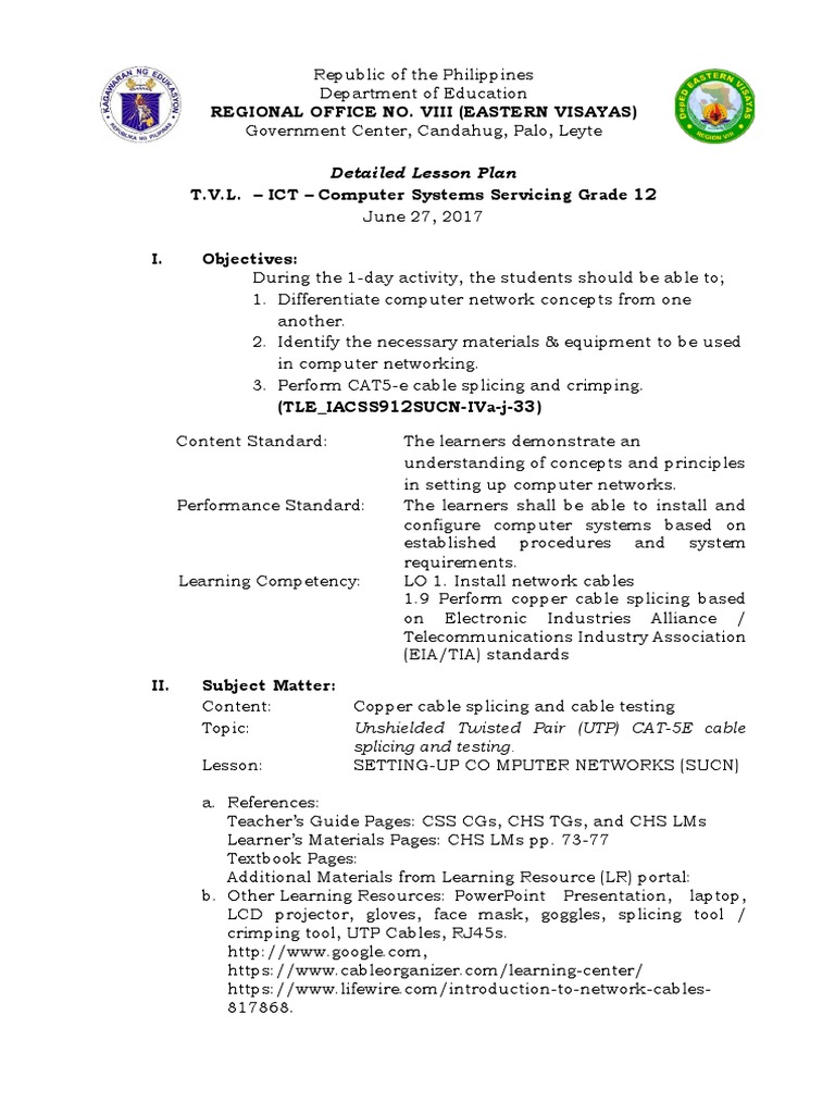 DLP Sample Detailed Lesson Plan | PDF | Telecommunications ...