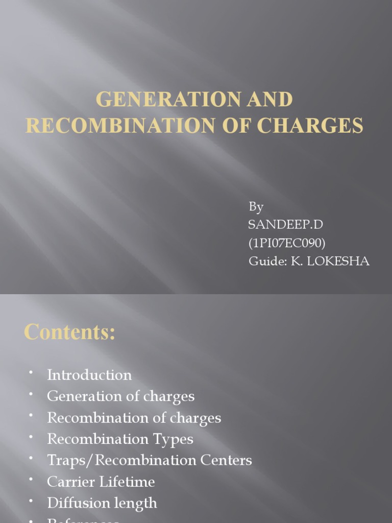 Generation and Re Combination of Carriers | PDF
