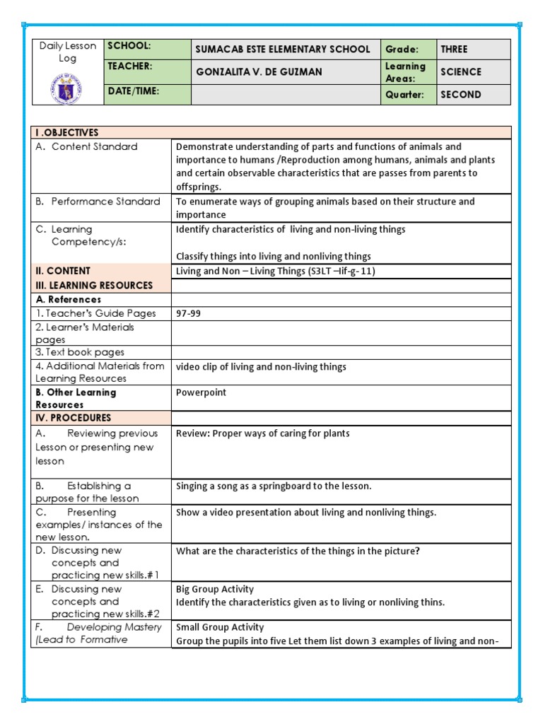DLL Science Cot | PDF | Educational Psychology | Learning