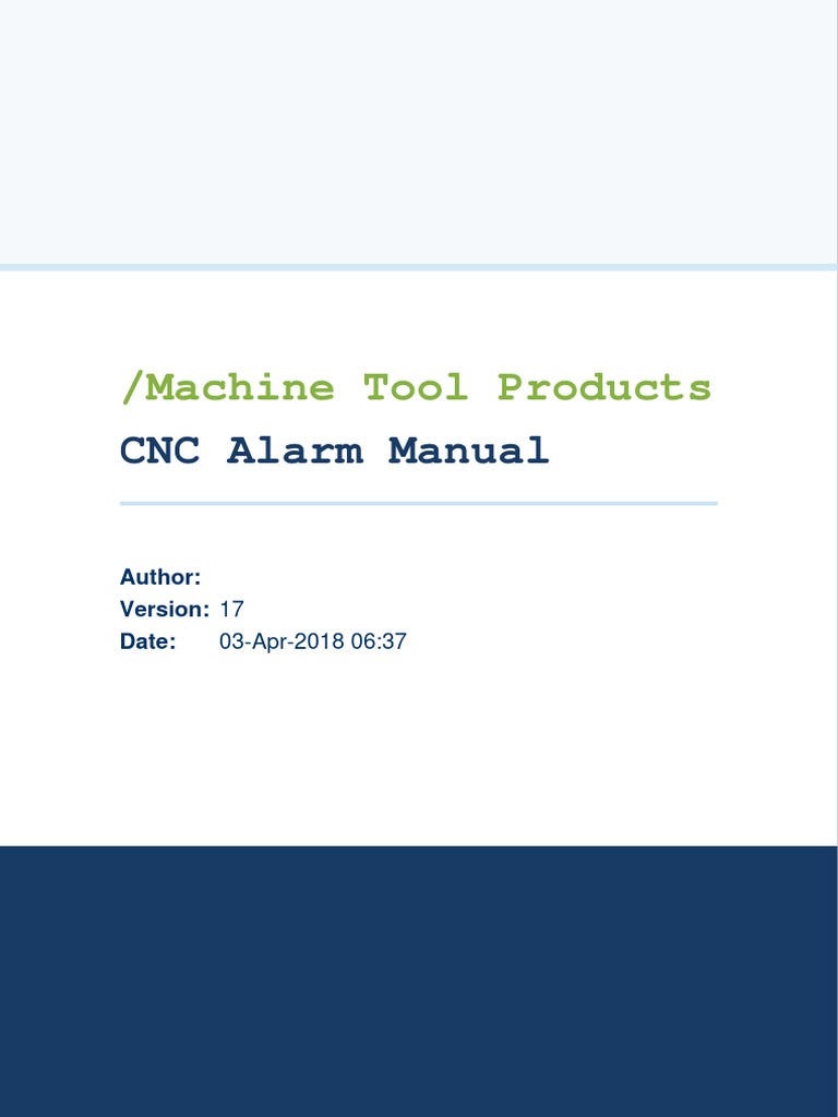 CNC Alarm Manual v17 20180403 - 0637 | PDF | Numerical Control ...