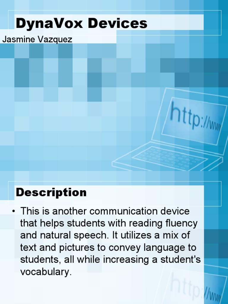 Dynavox Devices: Jasmine Vazquez | PDF