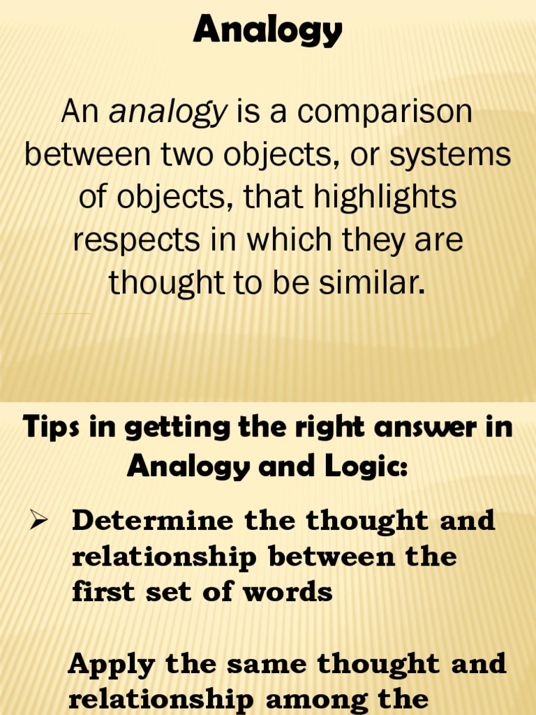 Tips in Analogy | PDF | Singing | Analogy