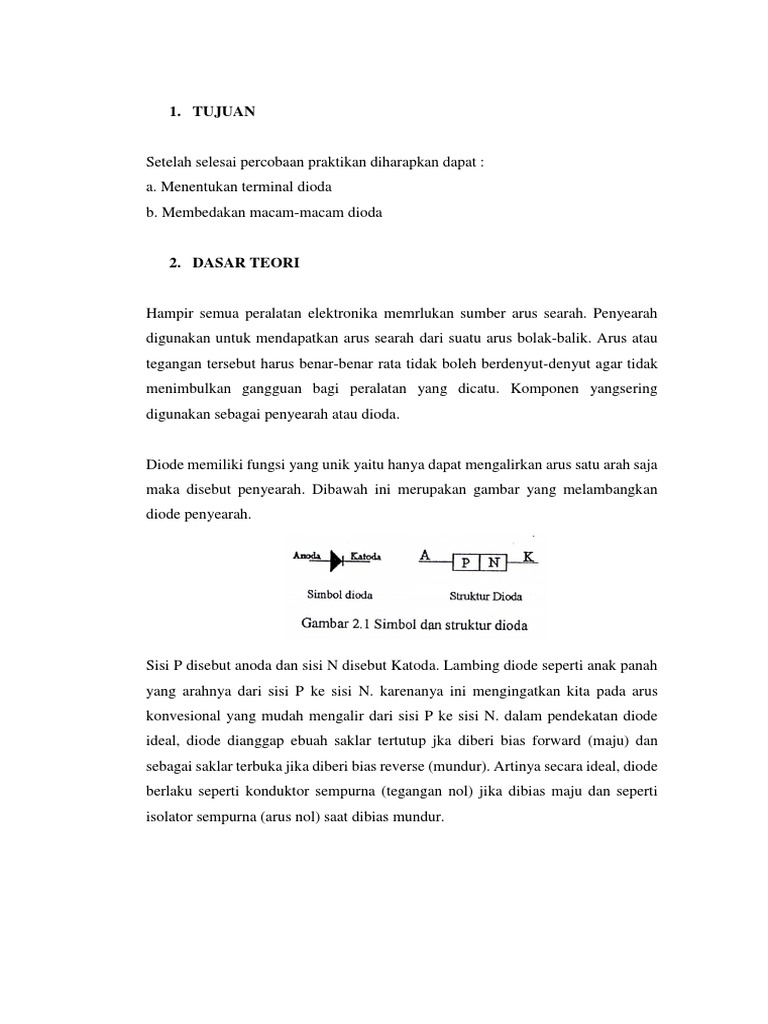 Mengenal Terminal dan Jenis Dioda | PDF | Metode & Bahan Ajar | Sains ...