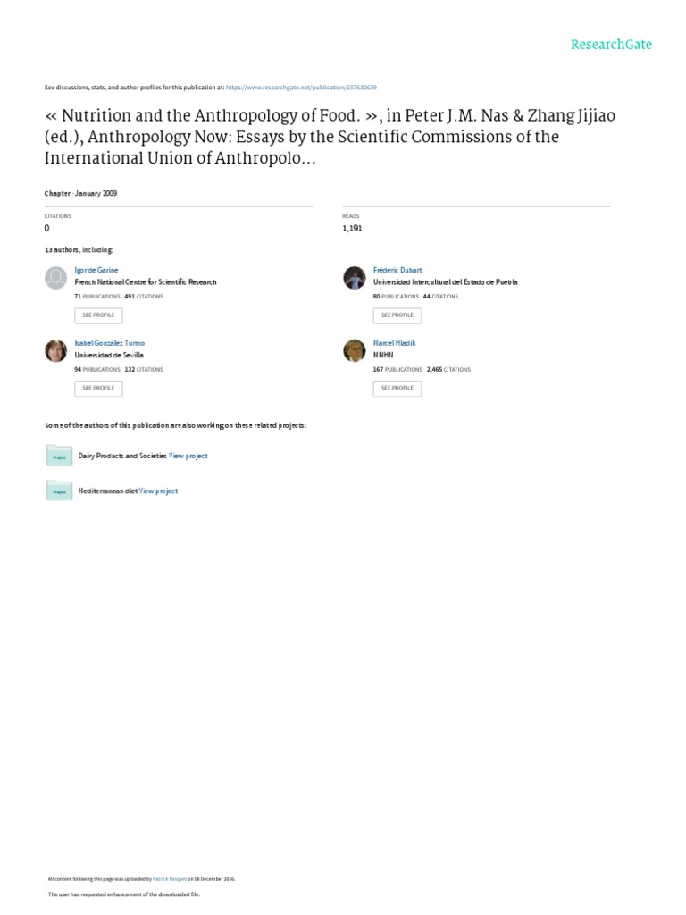 Nutrition and The Anthropology of Food | Download Free PDF ...