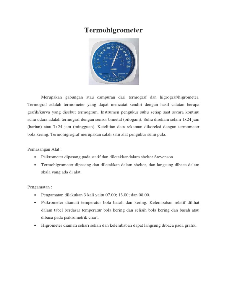Termohigrometer | PDF | Sains & Matematika