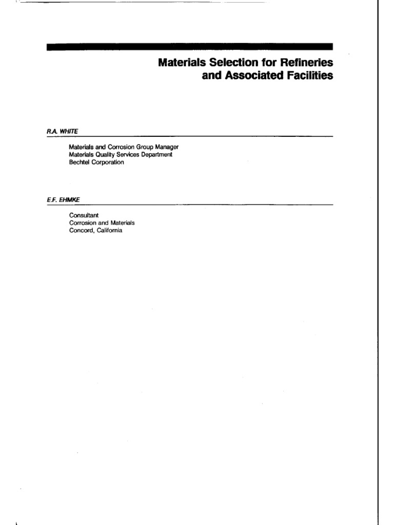 Material Selection NACE - White, Ehmke PDF | PDF