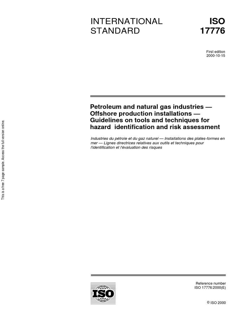 Iso 17776-2000 PDF | PDF | International Organization For ...