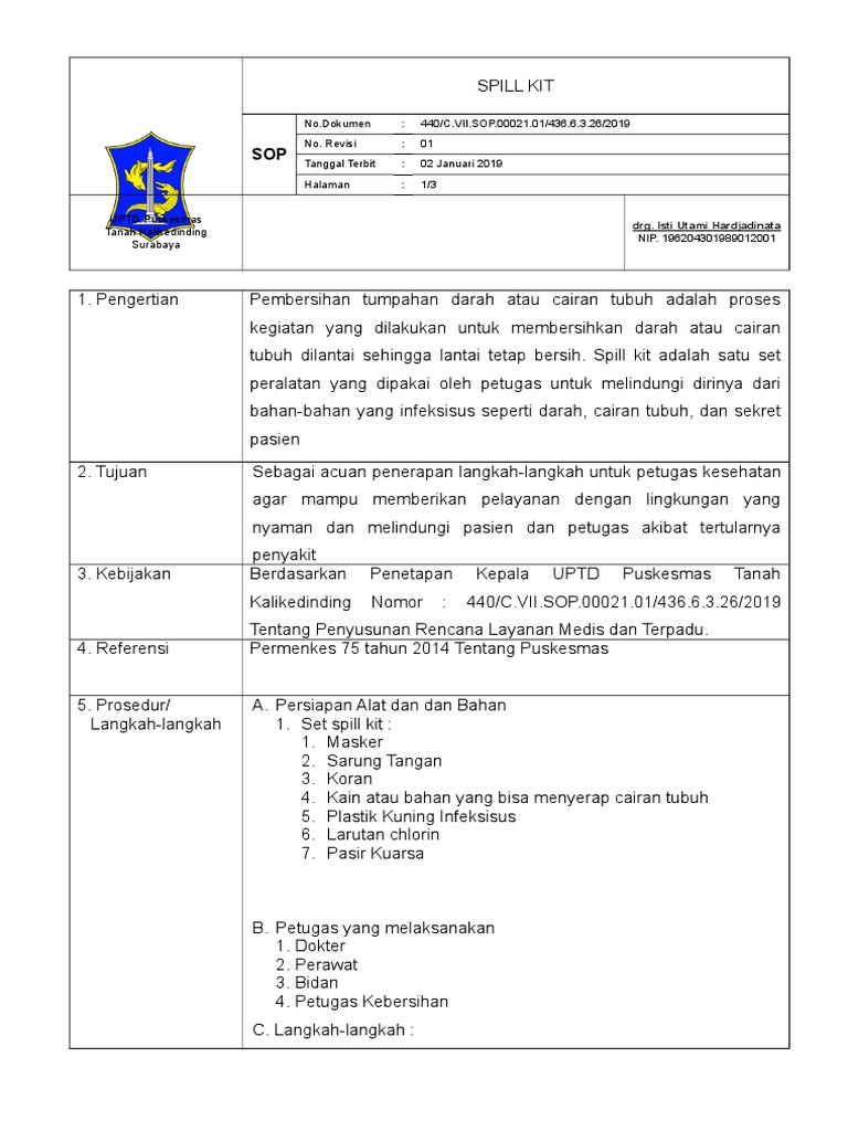 Sop Spill Kit | PDF