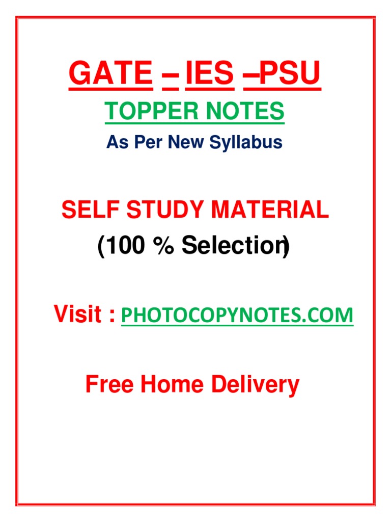 Engineering Exam Topper Notes | PDF