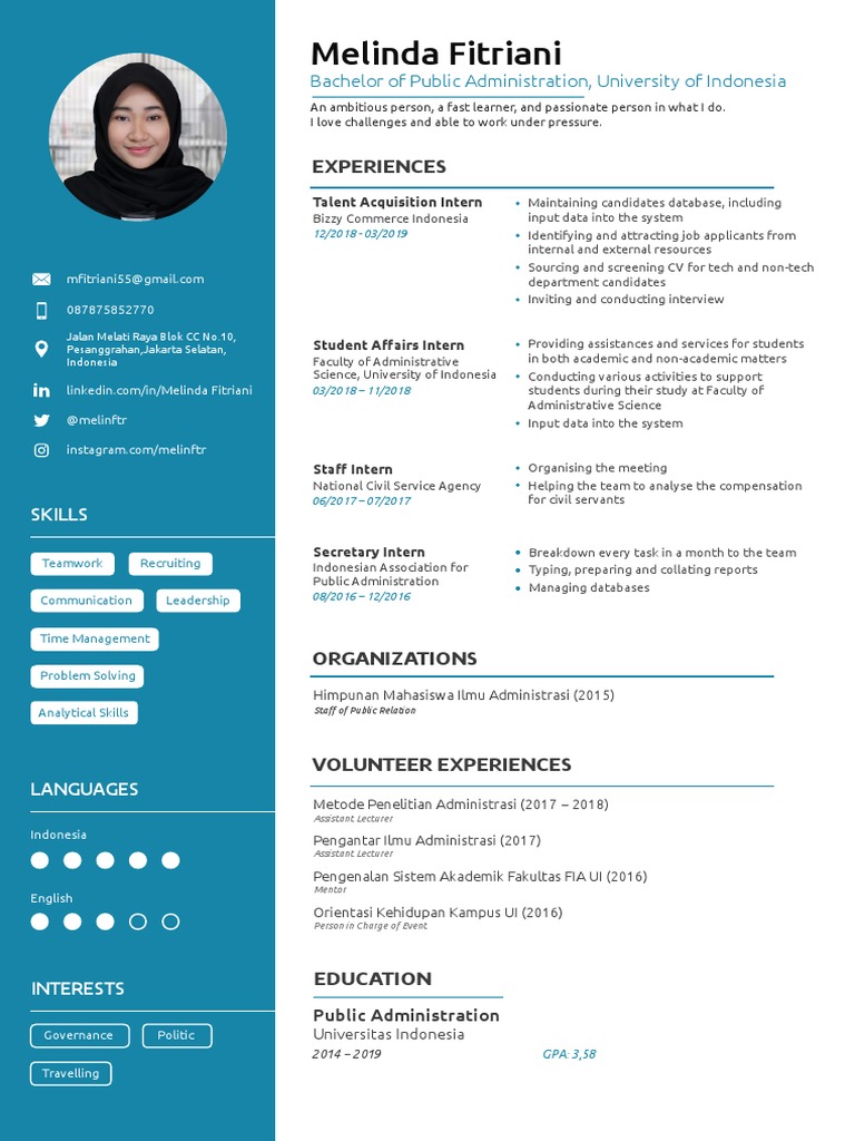 Curriculum Vitae-Melinda Fitriani | PDF | Learning | Behavior Modification