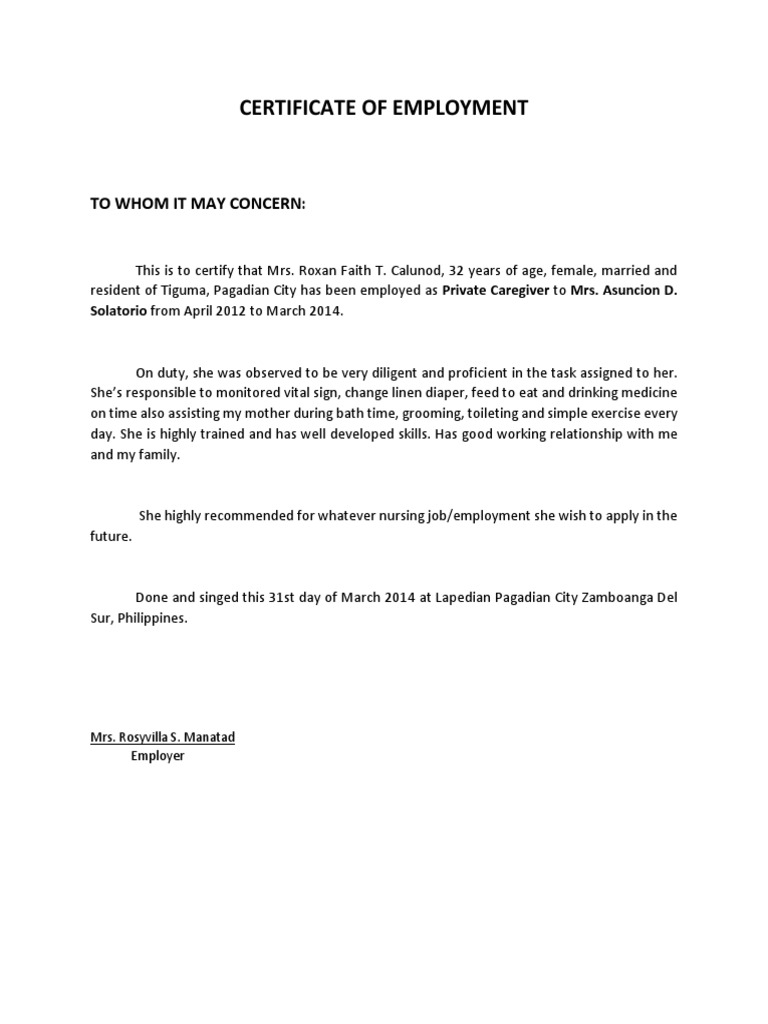 Certificate of Employment | PDF