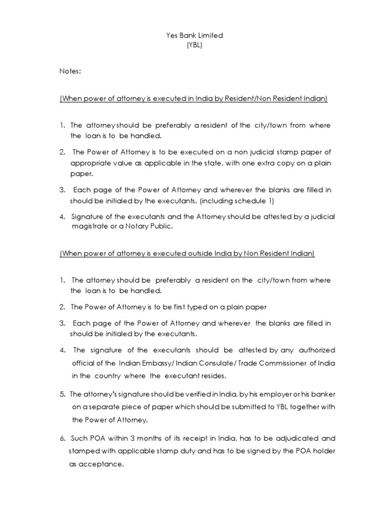 POA - Format New | PDF | Mortgage Law | Power Of Attorney