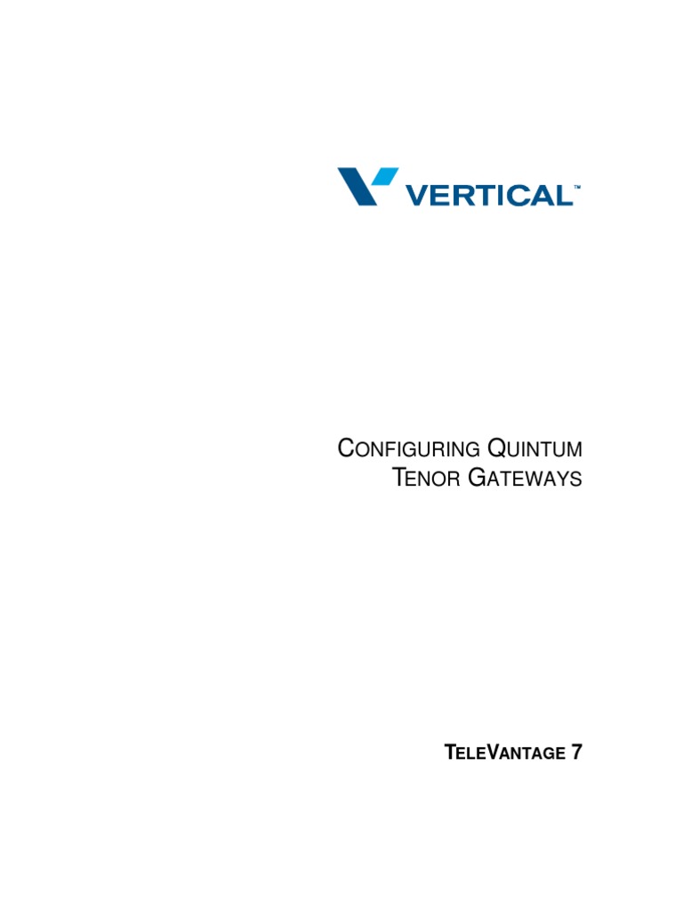 Configuring Quintum Tenor Gateways PDF | PDF | Session Initiation ...
