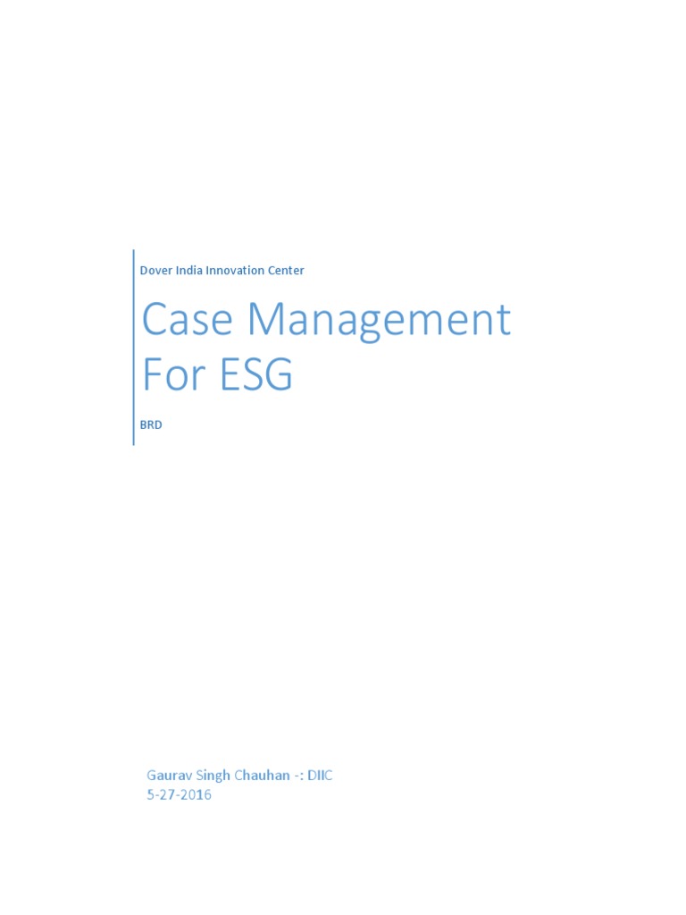 ESG Case Management | Download Free PDF | Business Process | Salesforce.Com