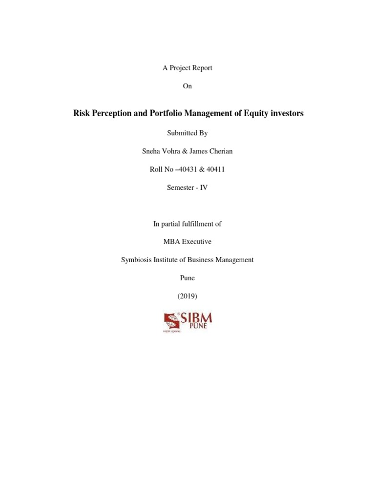 Main Report - Study of Risk Perception of Equity Investors and ...