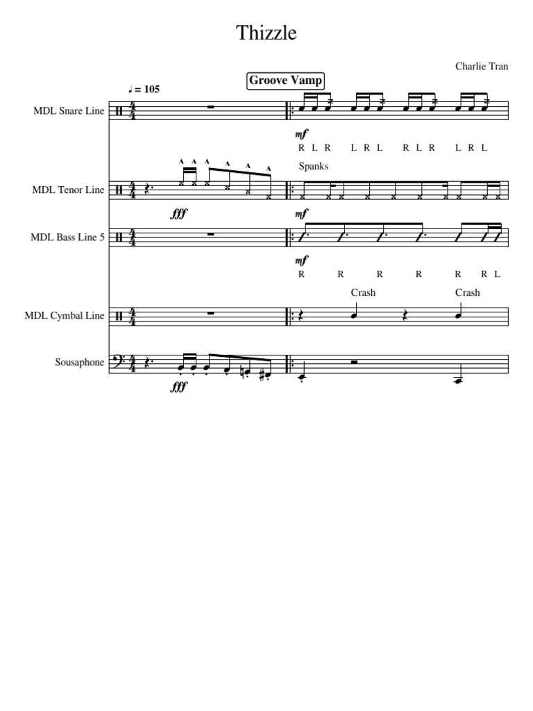 Thizzle-Score and Parts | PDF | Elements Of Music | Music Theory