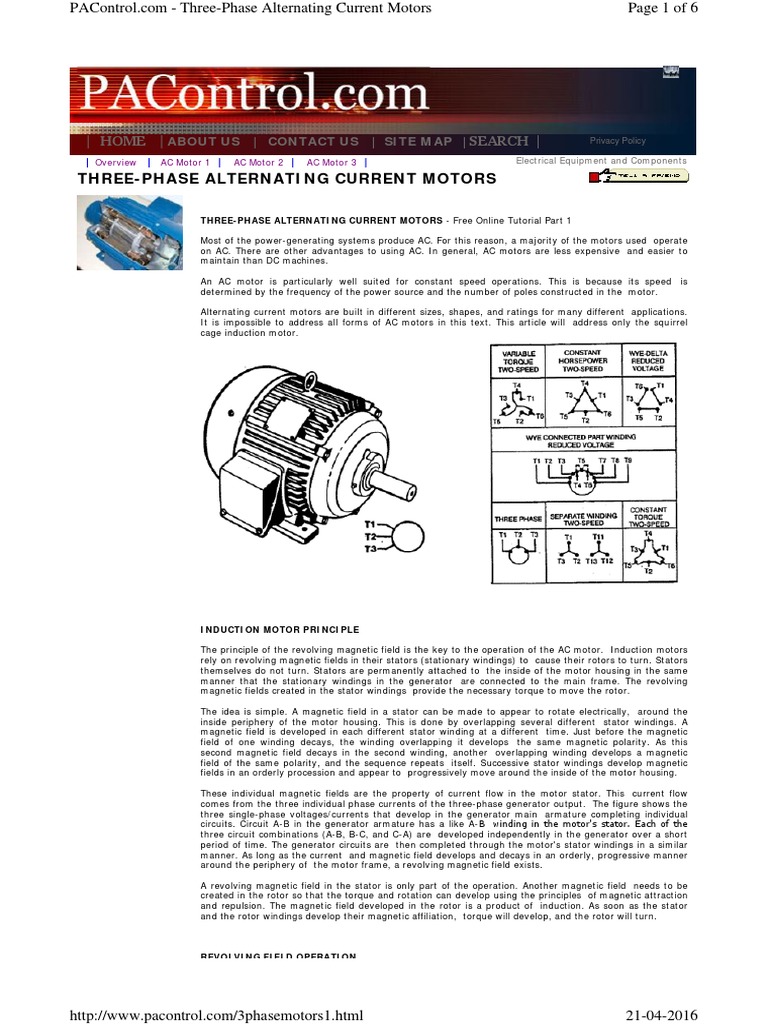Three-Phase Alternating Current Motors: - Home - Contact Us - About Us ...
