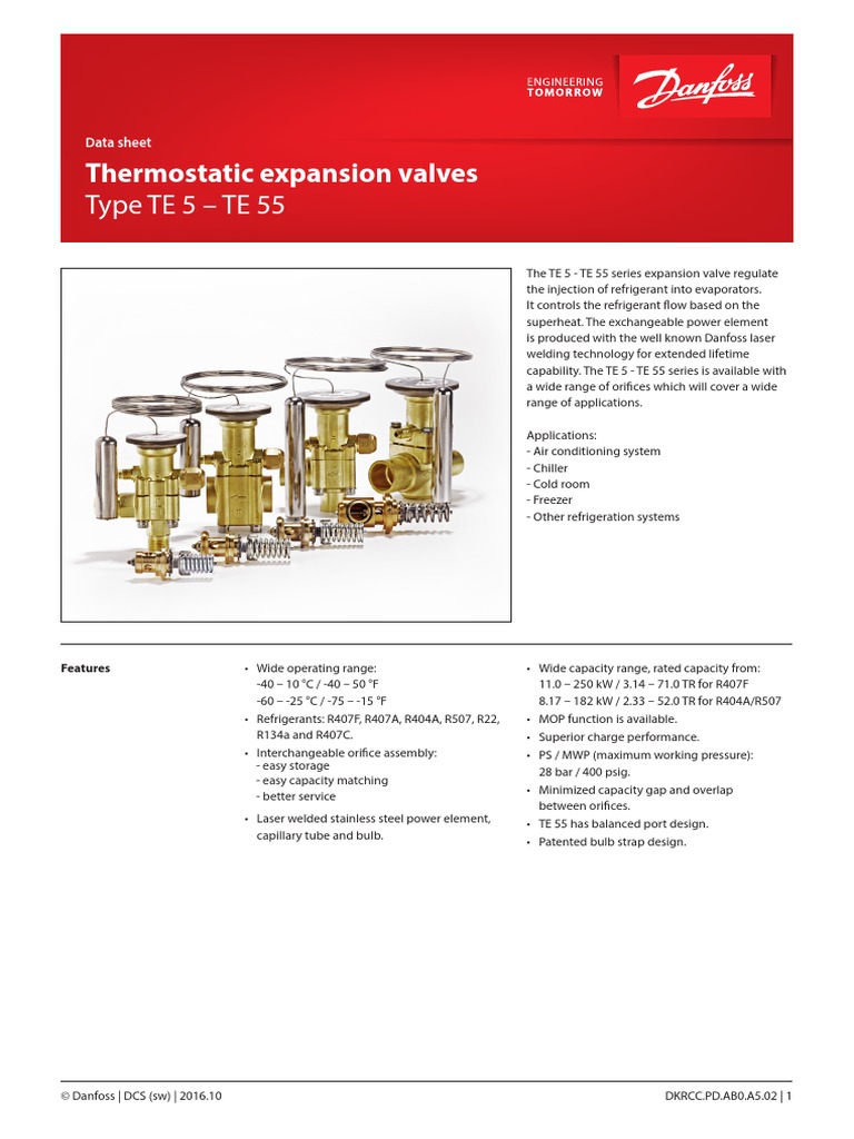 002 Selection Danfoss. TE5, TE55 PDF | PDF | Cold | Home Appliance