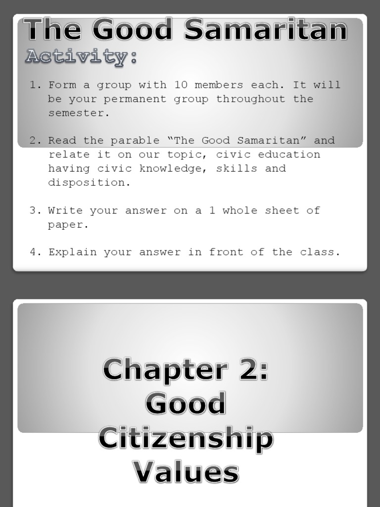 Chapter 3 Good Citizenship Values | Citizenship | Love