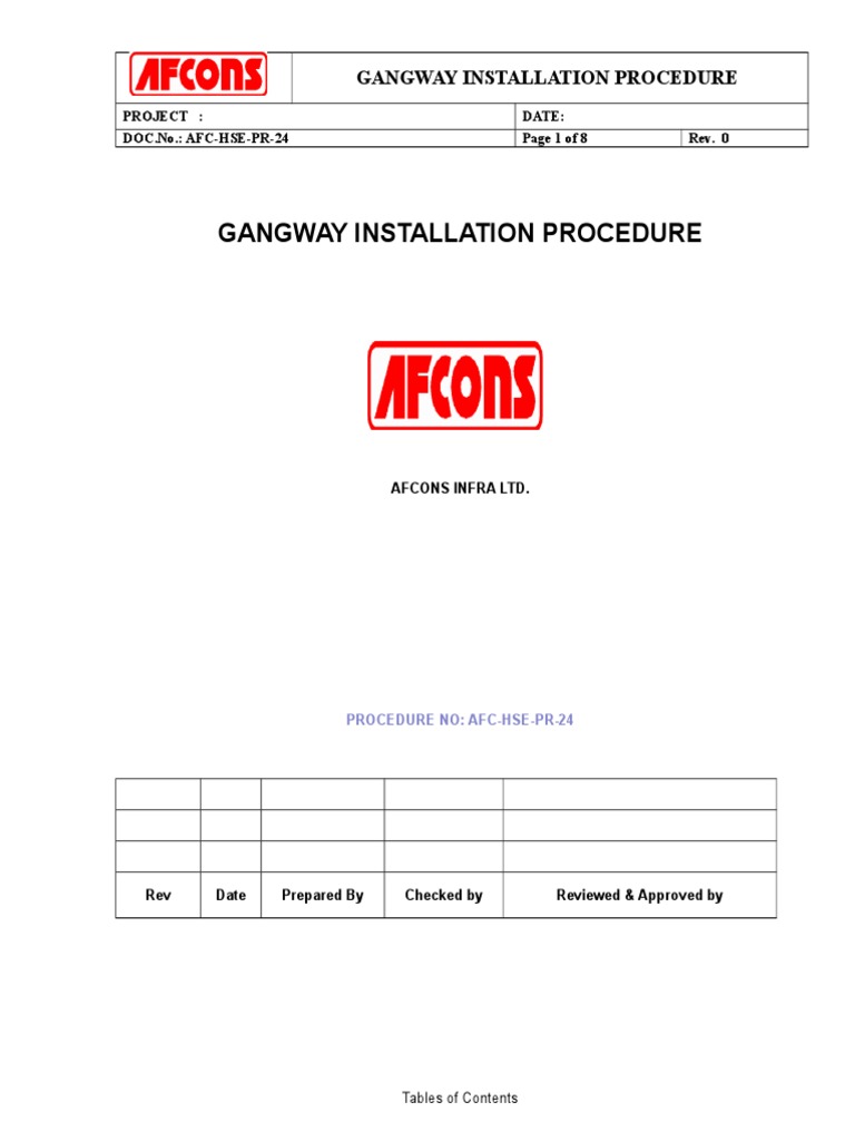 Gangway Installation and Safety Procedures | PDF | Security Guard | Ladder