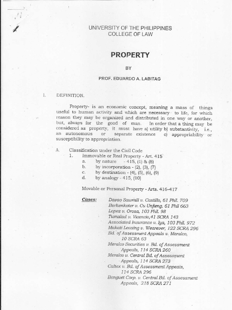 Property Syllabus Labitag 1 PDF | PDF | Concurrent Estate | Ownership