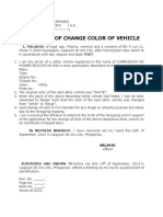 Affidavit for LTO Color Change Process | PDF | Vehicle Registration Plate