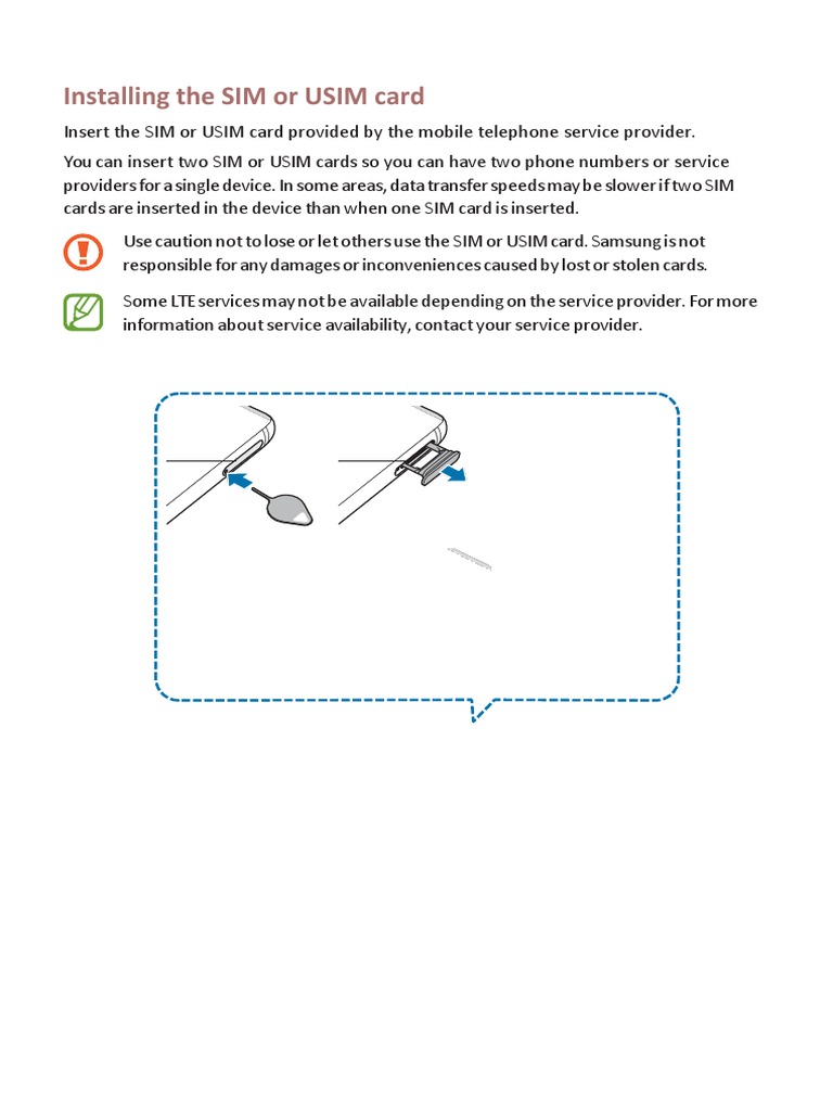 Installing The SIM or USIM Card | PDF | Smart Devices | Consumer ...