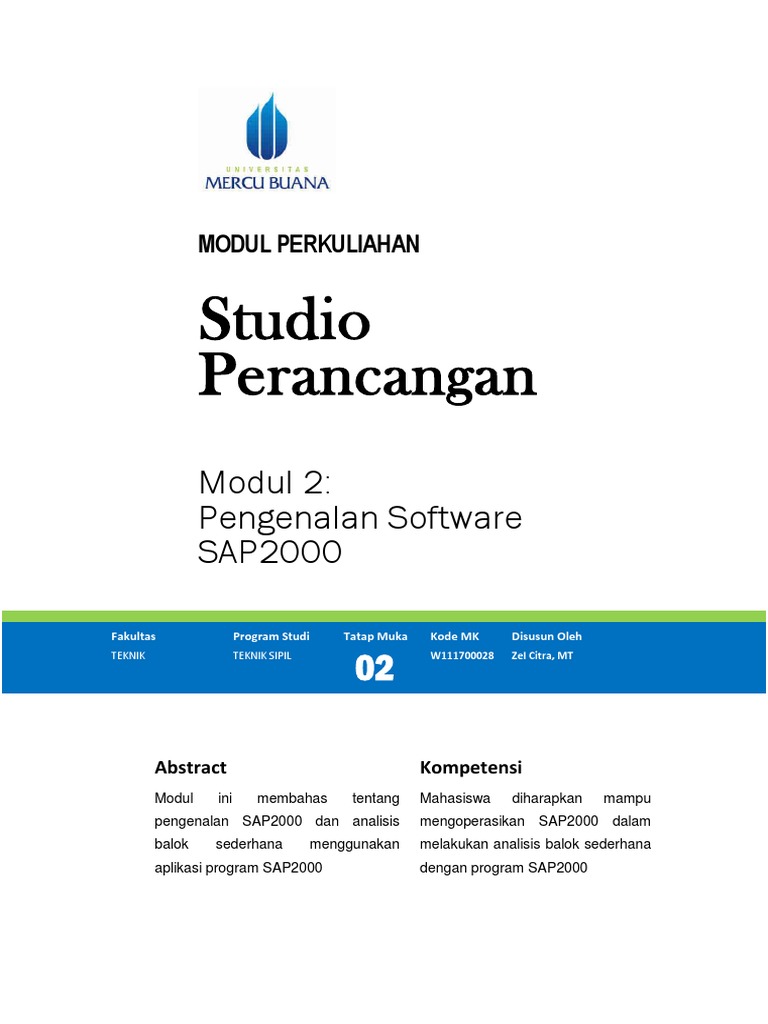 Modul 2 Pengenalan Program SAP2000 | PDF