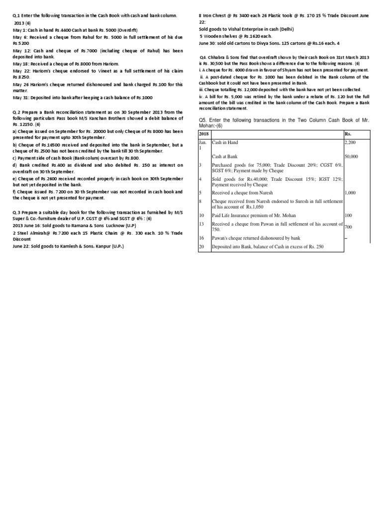 11 Paper | PDF | Cheque | Overdraft