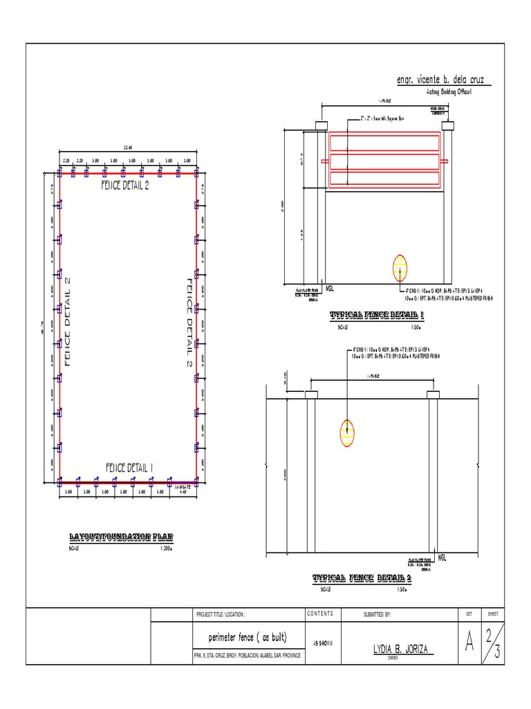 Fence Detail 2: Acting Building Official | PDF