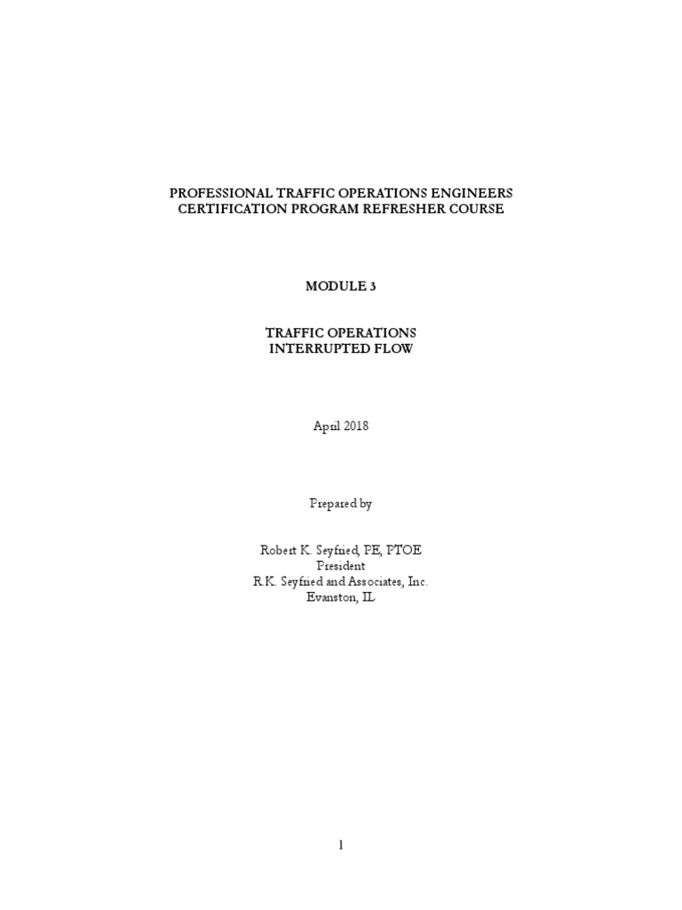 Supplement Module 3 Traffic Operations Interrupted Flow | PDF | Traffic ...