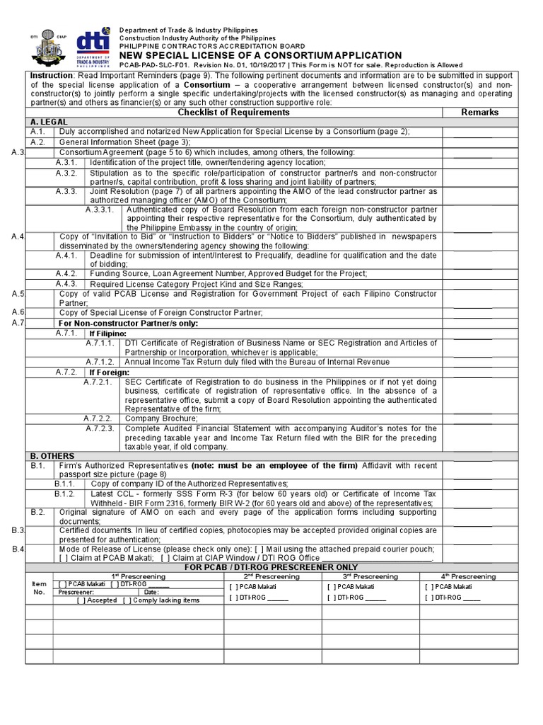 Special - New - Consortium Application Form - 101920171 | PDF | Affidavit | Irs Tax Forms