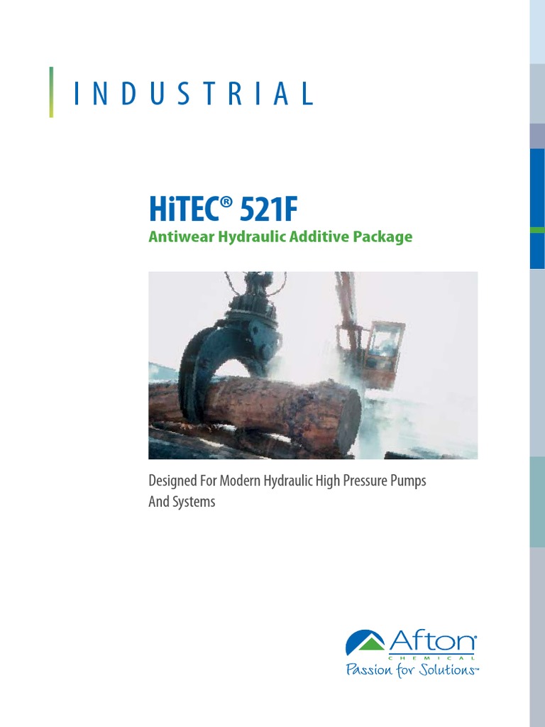 HiTEC 521F PDS Antiwear Hydraulic | PDF | Viscosity | Chemistry