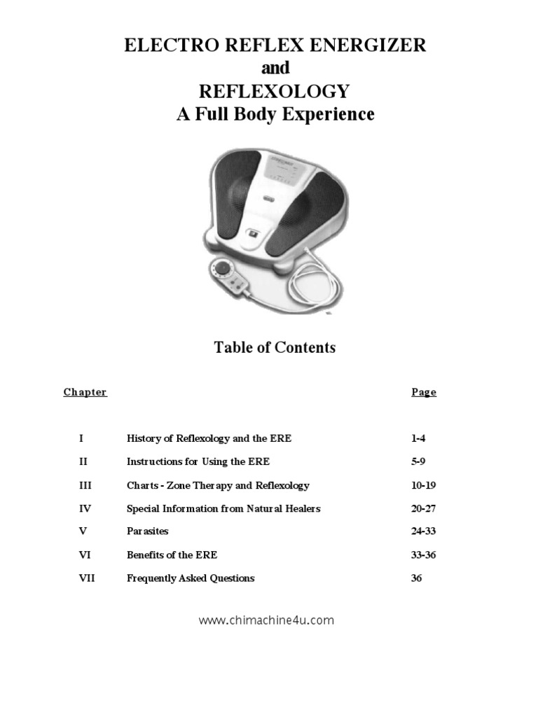 Electro Reflex Energizer Guide | PDF | Reflexology | Thorax
