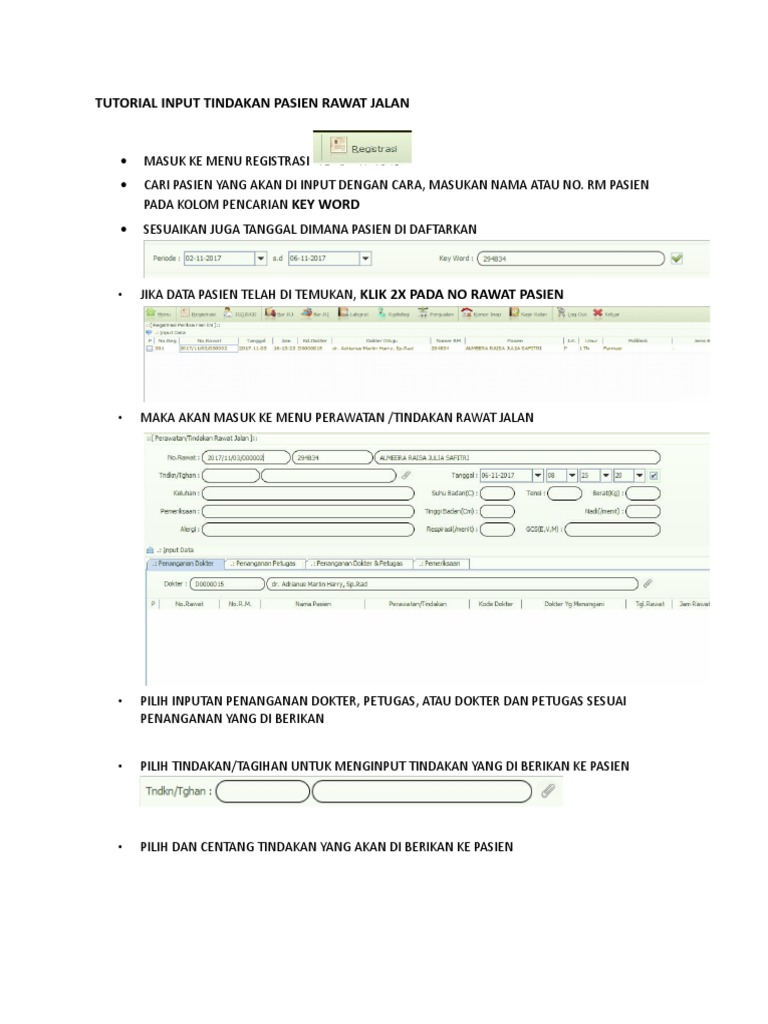 Tutorial Input Tindakan Pasien Rawat Jalan | PDF
