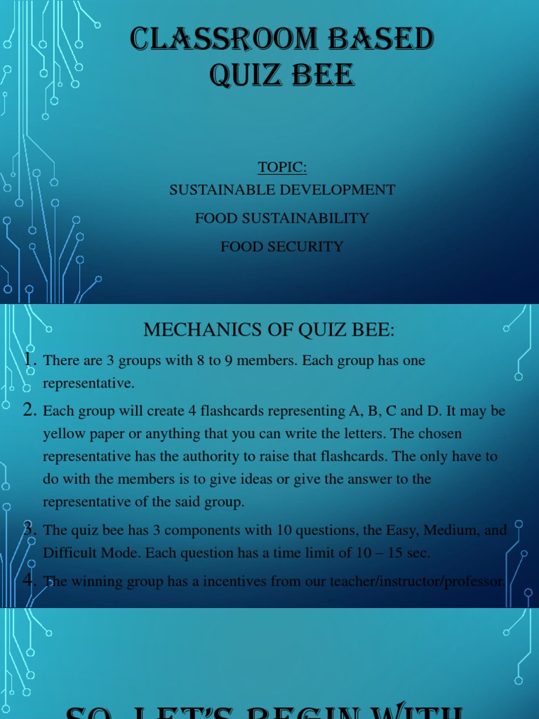 Sustainable Development Quiz Bee Guide | PDF