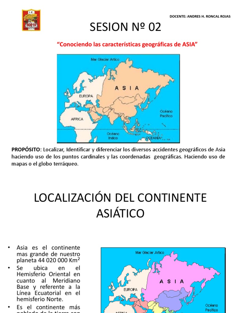 Sesion Nº 02: “Conociendo las características geográficas de ASIA ...