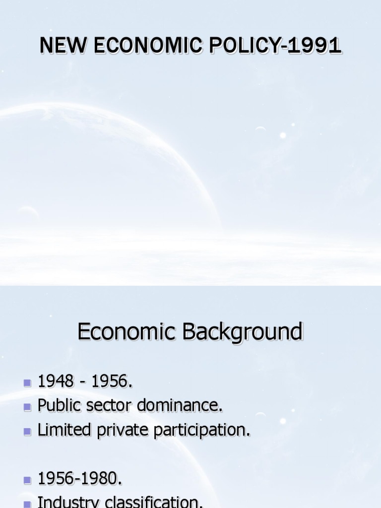 India’s 1991 Economic Policy Overview | PDF | Trade | Government Budget ...