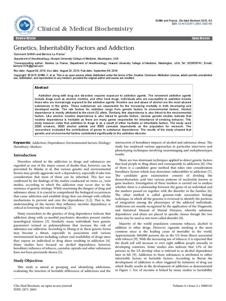 Genetics Inheritability Factors and Addiction 2471 2663 1000143 | PDF ...