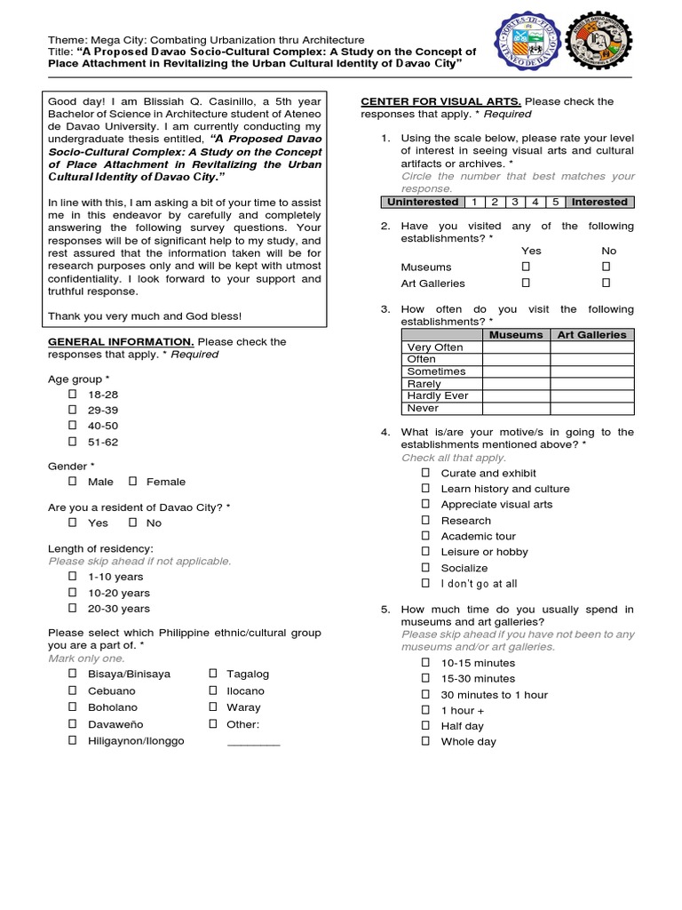 Survey Questionnaire | PDF | Hvac | Museum