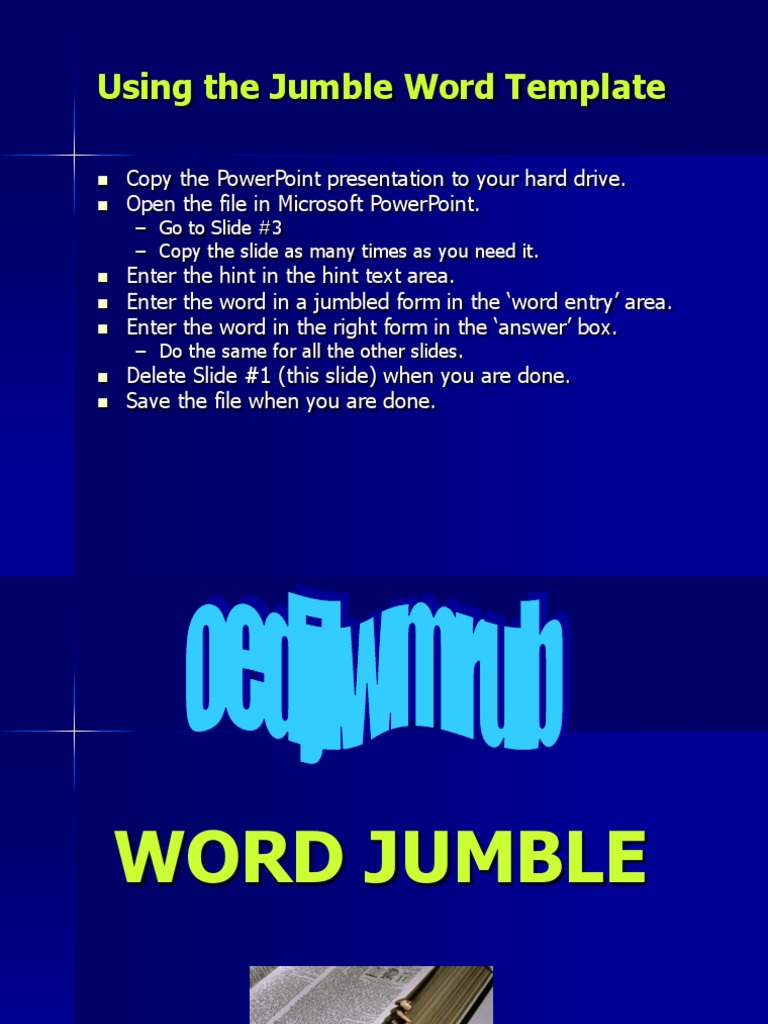 Jumble Word Game PowerPoint Guide | PDF