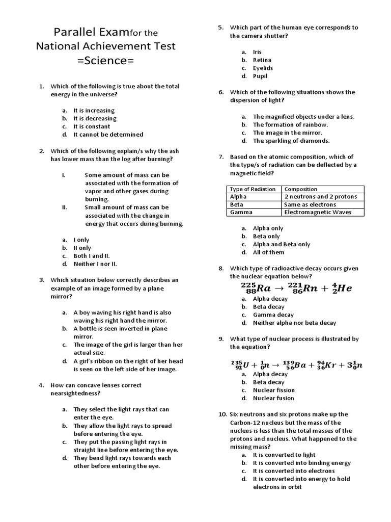 Physics - Readiness Test | PDF | Series And Parallel Circuits ...