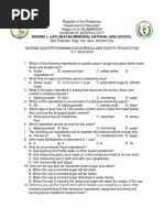 BPP 1st Quarter Exam Questions | PDF | Baking | Flour