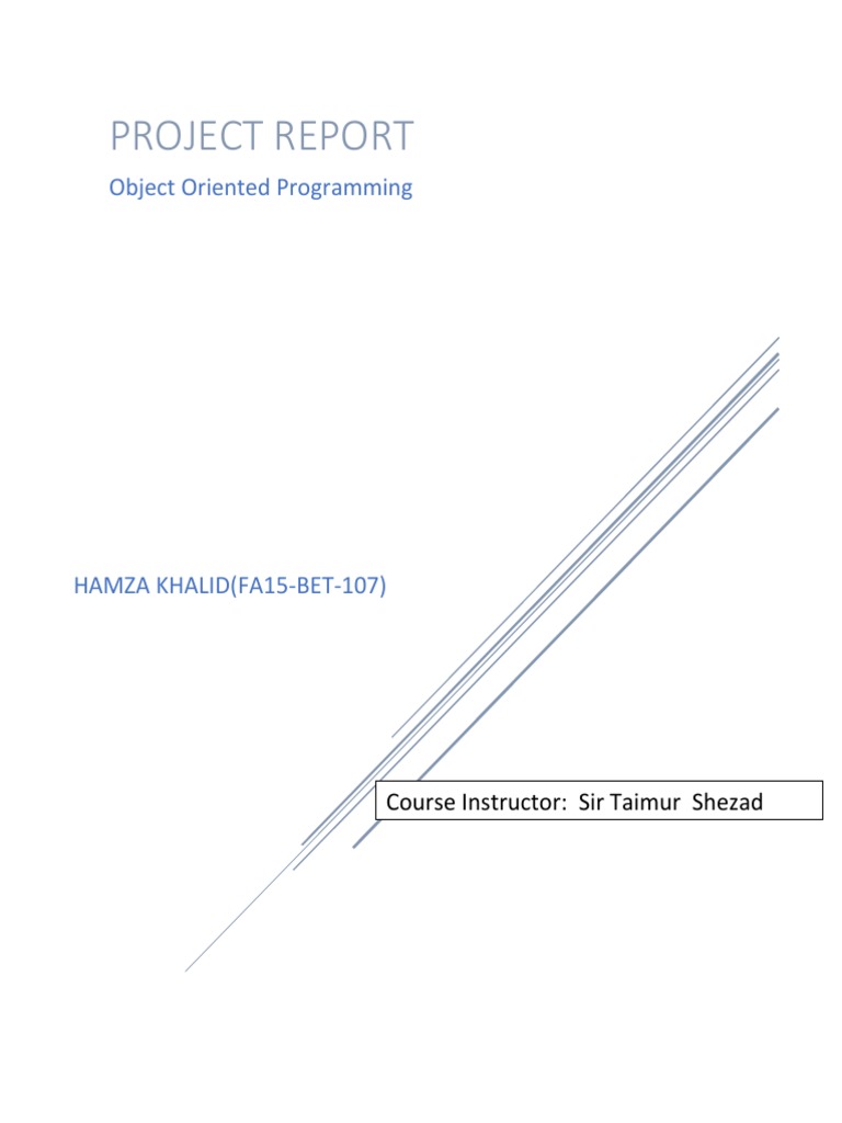 Project Report Object Oriented Programming Pdf Class Computer