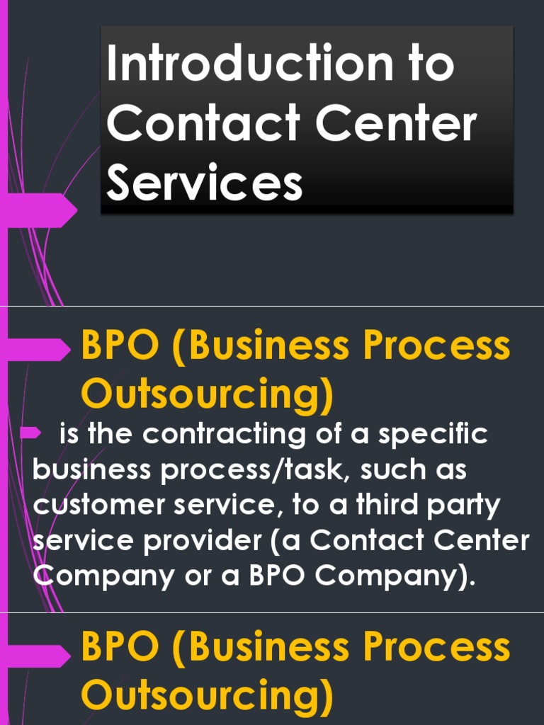 Introduction To Contact Center Services | PDF | Call Centre | Business ...