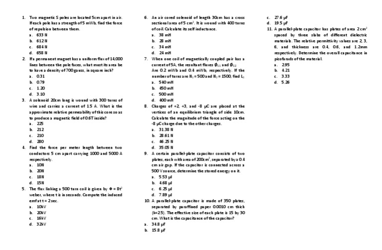 Electro Mag Pdf Capacitor Inductor