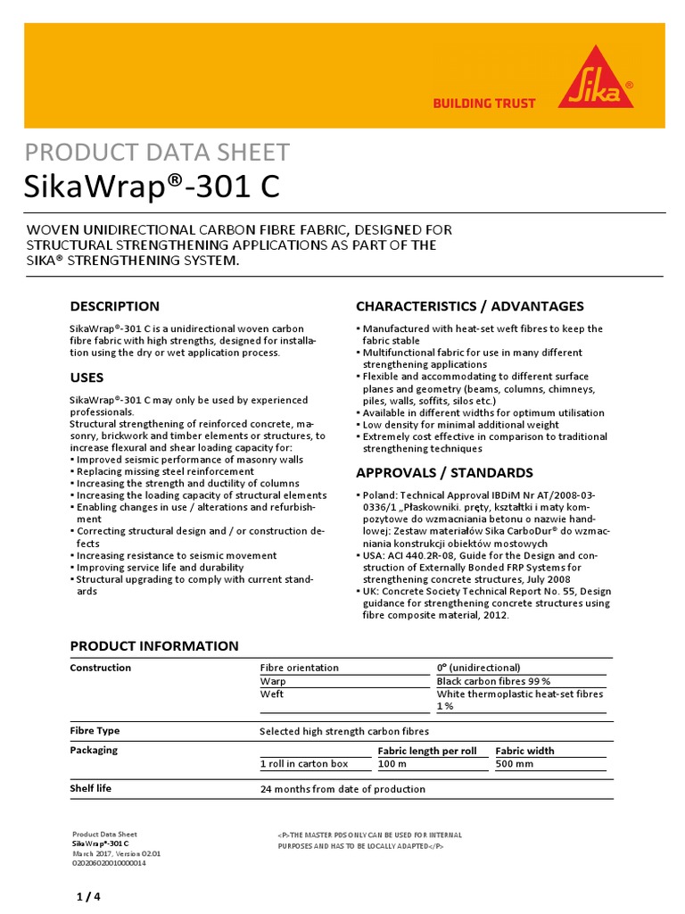 Sikawrap 301 C Pds en | PDF | Fibers | Textiles