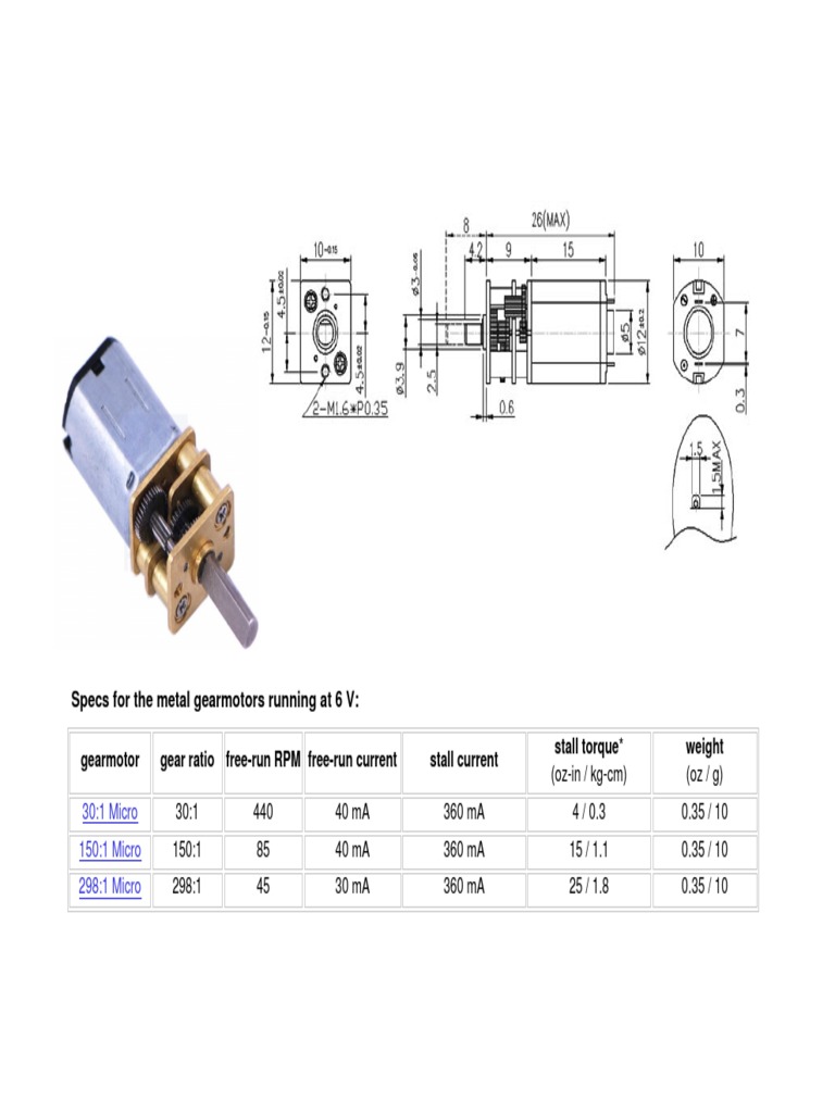Datasheet DCmotor spg10 PDF | PDF | Science & Mathematics