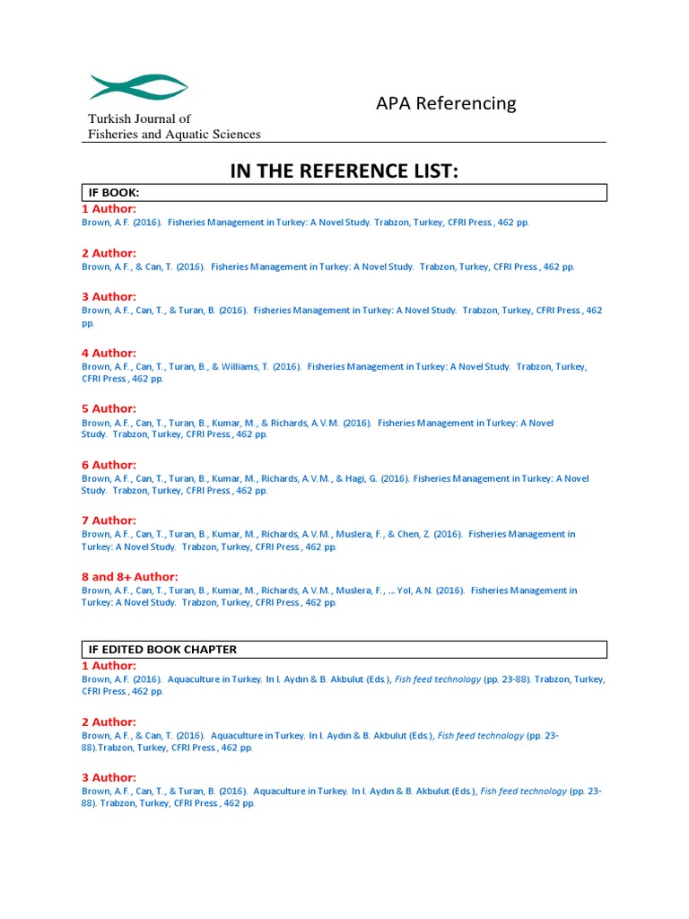 In The Reference List:: APA Referencing | PDF | Citation | Oceanography