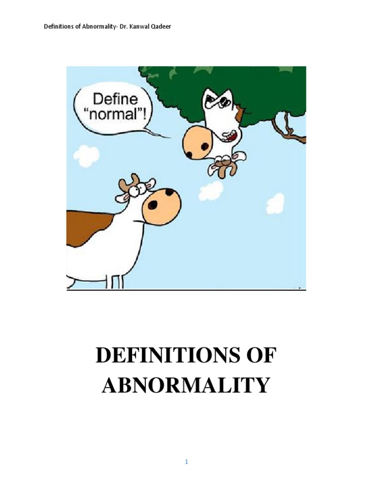 Definitions of Abnormality | PDF | Medical Diagnosis | Diagnostic And ...